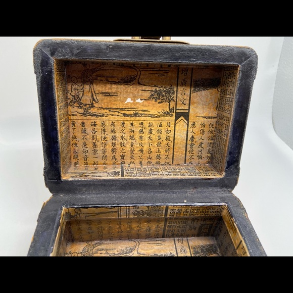 Accents | Mid 2th Century Chinese Leather Hand Painted Box | Poshmark